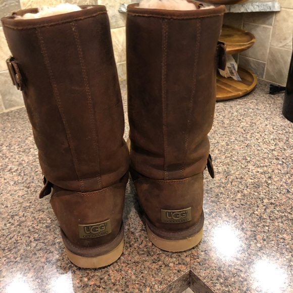 UGG | Shoes | Kensington Brown Leather Ugg Boots | Poshmark